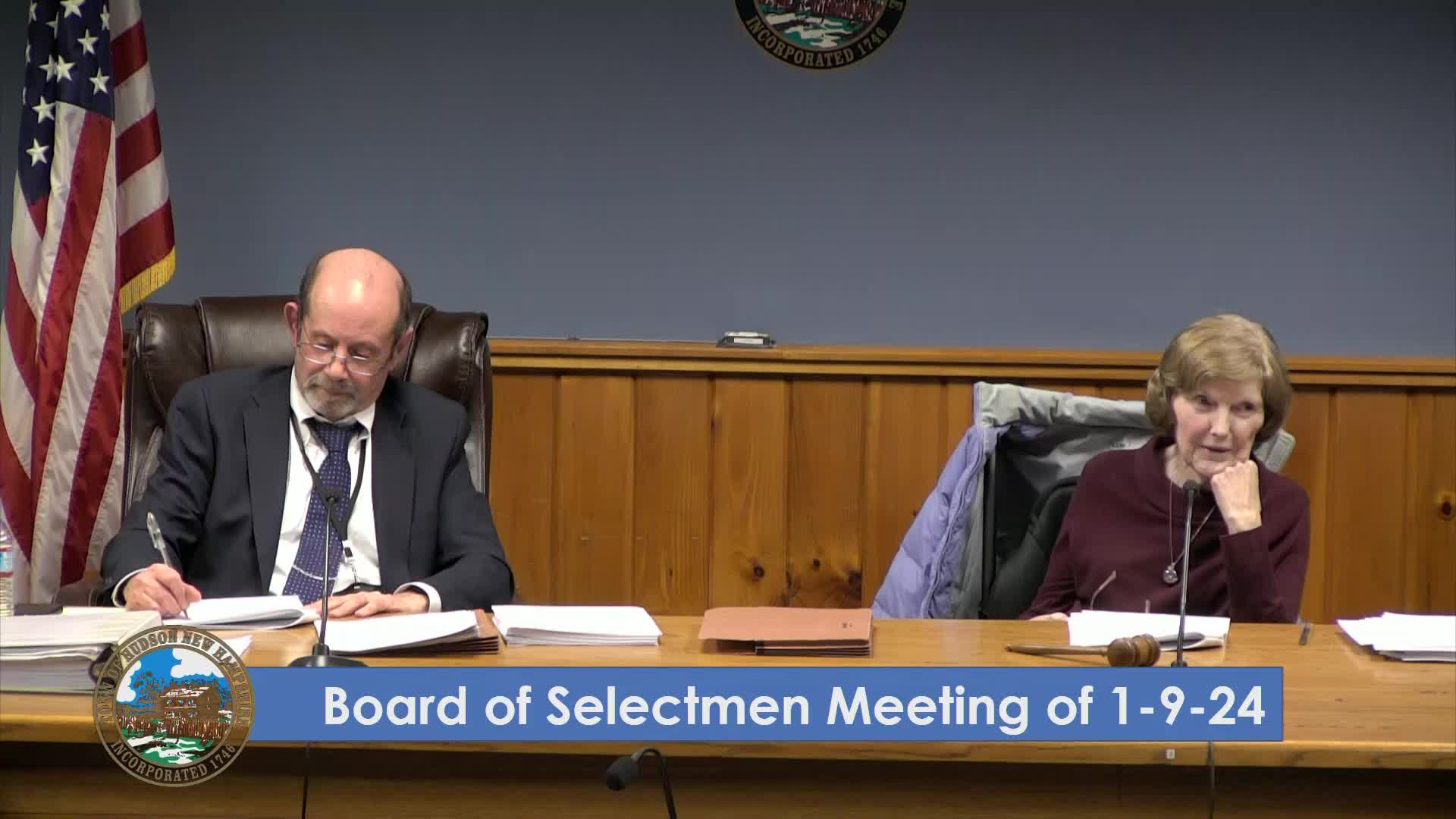 Board of Selectmen Meeting of 01-09-24