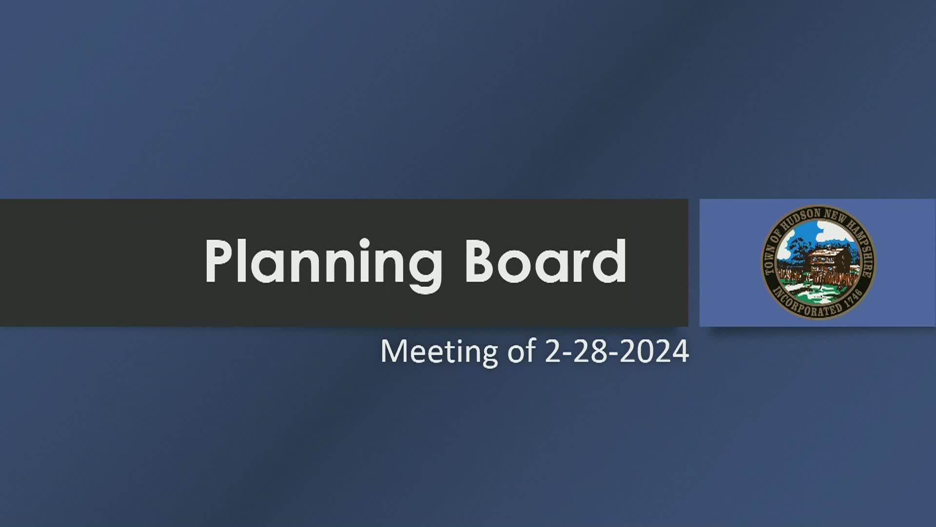 Planning Board Meeting of 02-28-24